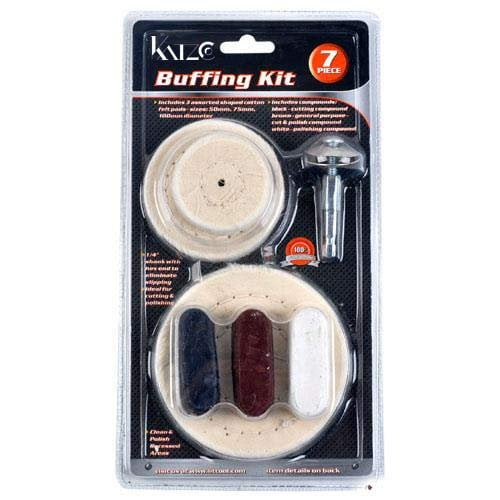 7-Piece Buffing Kit with 3 Compound - Complete Cutting and Polishing ...