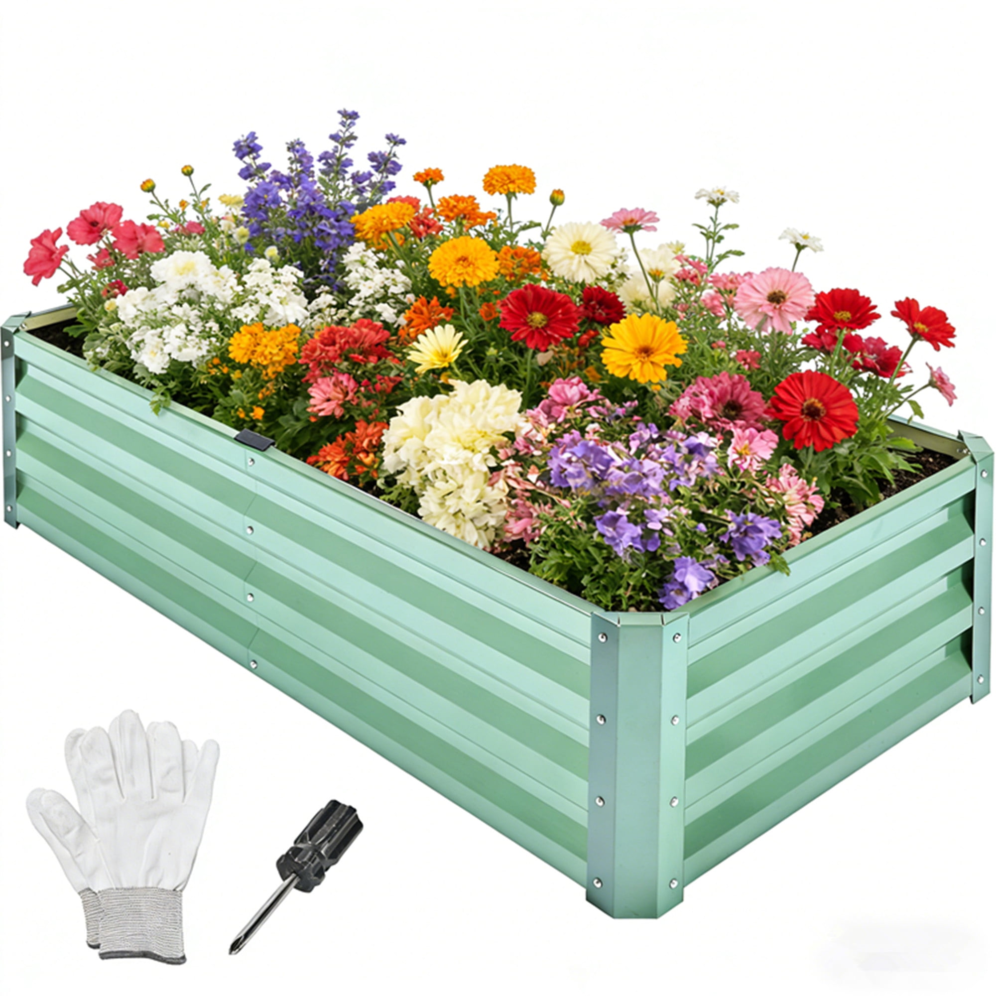 Click here for Yardlab 4x2x1ft Metal Raised Garden Bed Planter Bo... prices
