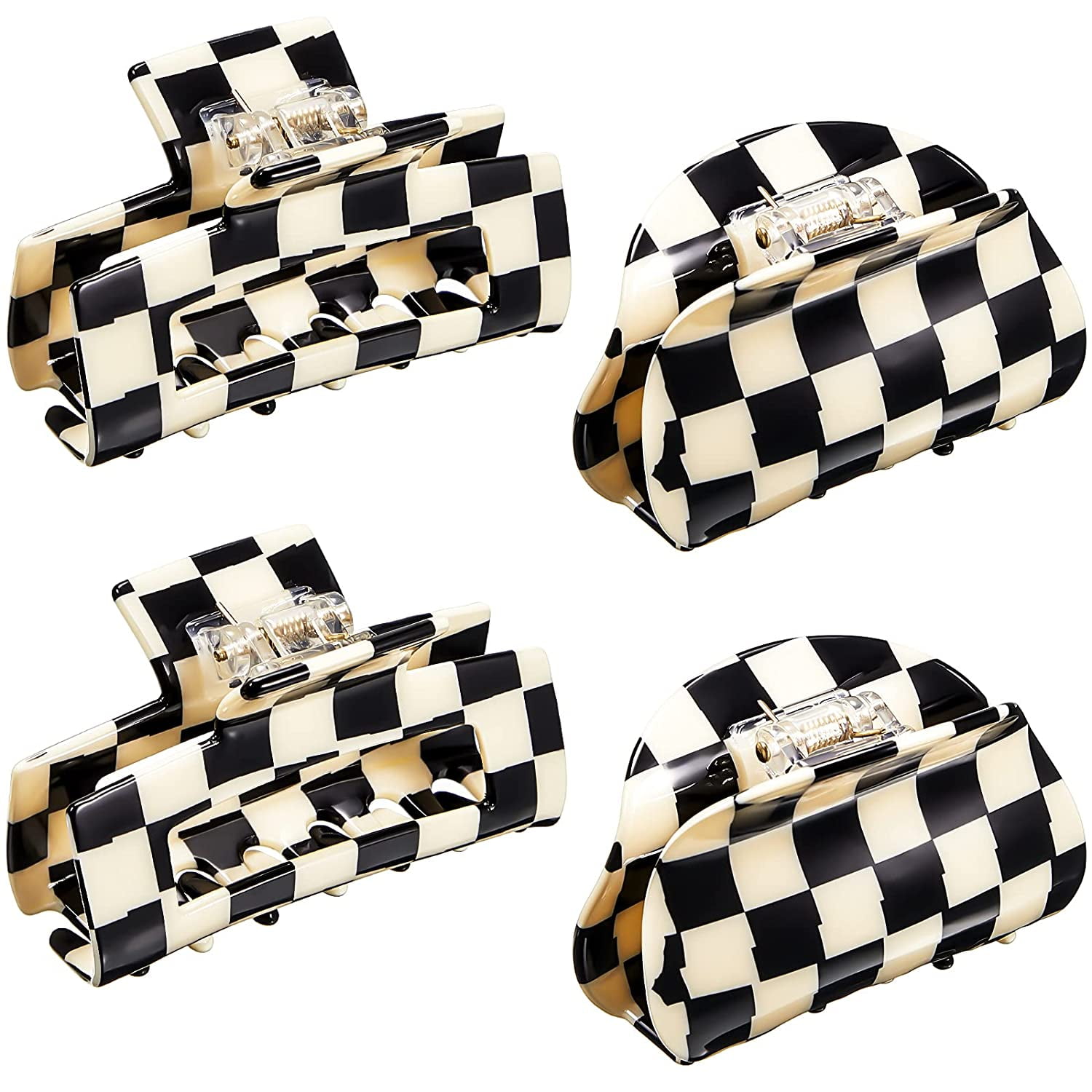 Click here for Amdohai 4 Pieces Checkered Hair Clips Non Slip Che... prices