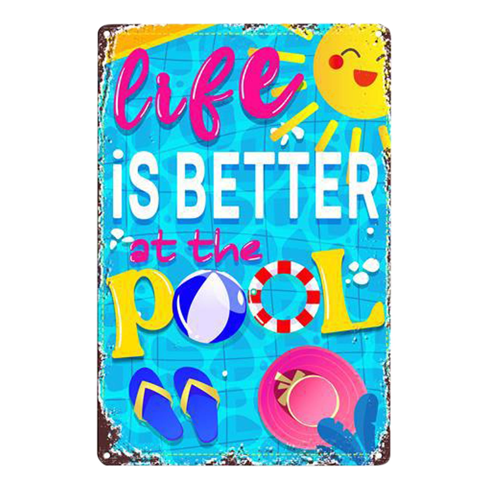 Rovga Swimming Pool Metal Sign Decor Pool Gifts For Pool Summer Garden ...