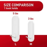 Command Wire Hook, Large, White, Holds 5 lbs, 1 Hook, 2 Adhesive Strips ...
