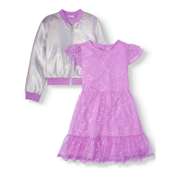 Wonder Nation - Wonder Nation Dress and Metallic Bomber, 2-Piece Set ...
