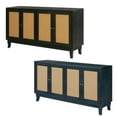 Rattan Sideboard Buffer Cabinet with 4 Rattan Doors Modern Storage ...