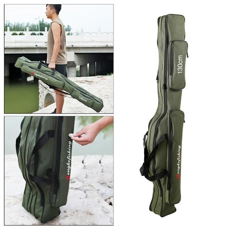 Fishing Rod Case Oxford Fishing Bag Portable Folding Fishing Rod Reel Tool Carry Case Carrier ...