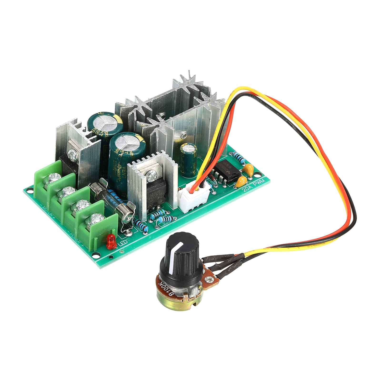 Uxcell DC 10-60V 20A 1200W, DC Motor Speed Controller, Pulse Width ...