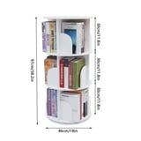 Miumaeov 3 Tier 360° Rotating Bookshelf Stackable Book Shelves Floor ...