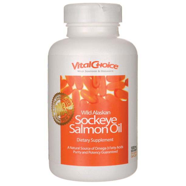 Vital Choice Wild Alaskan Sockeye Salmon Oil Omega 3 1000mg 180 Count