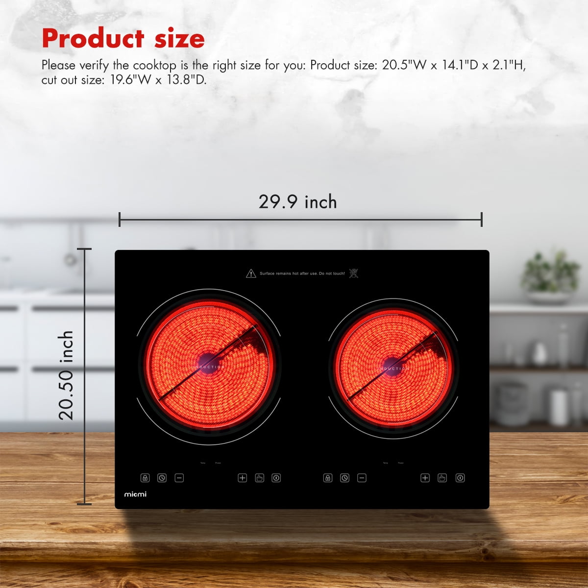 Buy Electric Cooktop，Portable 120V Double Induction Cooker with 2 ...