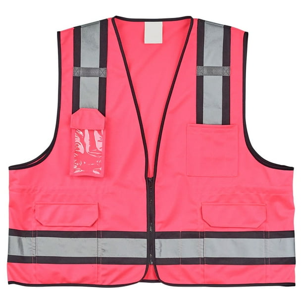 SAFEGEAR L/XL Pink High Visibility Safety Vest - Unisex, Polyester - JJ ...