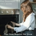 Cast Iron Smoker Roaster & Garlic Roaster Baker, Pre-Seasoned Dutch Oven, Gourmet Herb Garlic ...