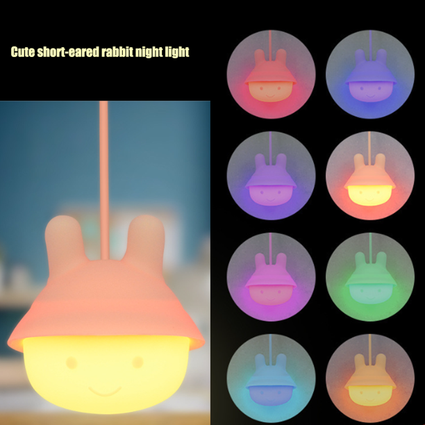 Short-eared rabbit night light, USB rechargeable,with remote control ...