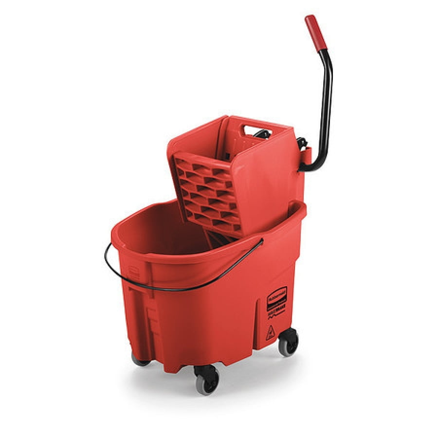 RUBBERMAID FG758888RED WaveBrake Mop Bucket and Wringer,8.75 gal.,Red ...