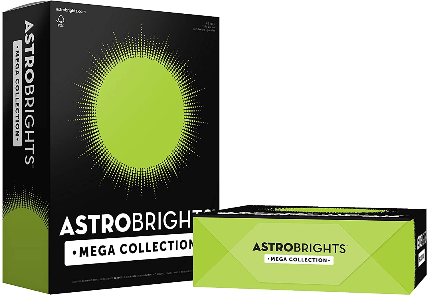 Astrobrights Mega Collection 640 Sheets, 65 lb/176 GSM, Bright Green ...