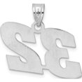 14kw Polished Block Number 32 Pendant White Gold Material Radiant ...