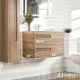 Eviva Joy 39" Maple Wall Mount Bathroom Vanity w/ White Integrated Top ...