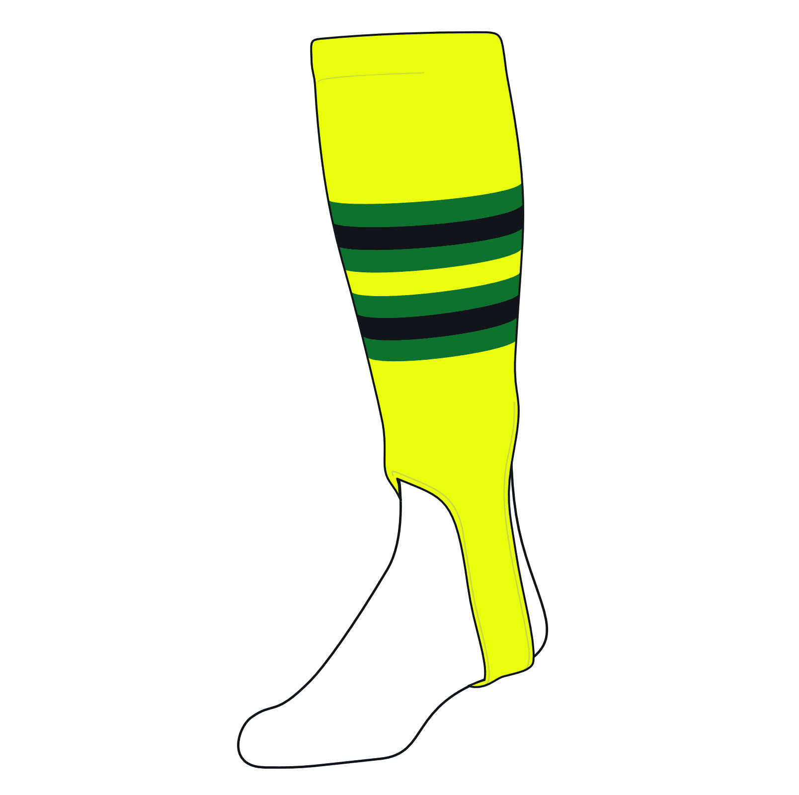 TCK Baseball Stirrups Small/Youth (100I, 4in) NEON Yellow, Kelly Green ...