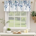 2 Pack Valances for Windows, Blue Teal Eucalyptus Leaves Window ...