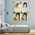 Boho Orange Kitchen Curtains Set for Windows, Modern Abstract Orange ...