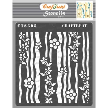 CrafTreat Flourish Positive Negative Stencil for Painting - 6"x6 ...