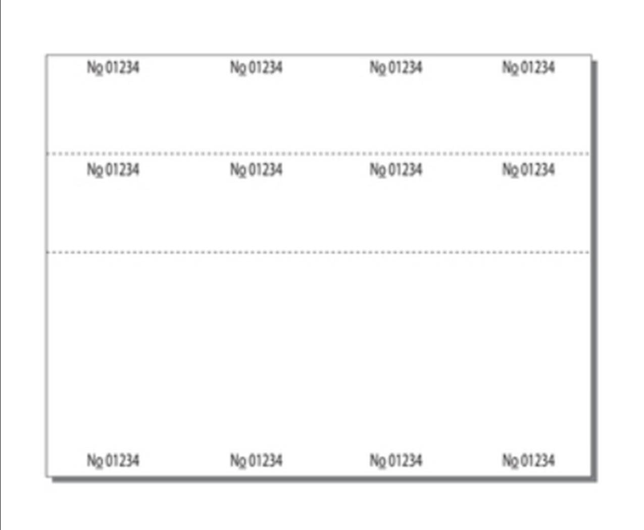 Print-Ready Numbered Ticket Sheets, 8-1/2" x 11", 4 Tickets Per Sheet ...