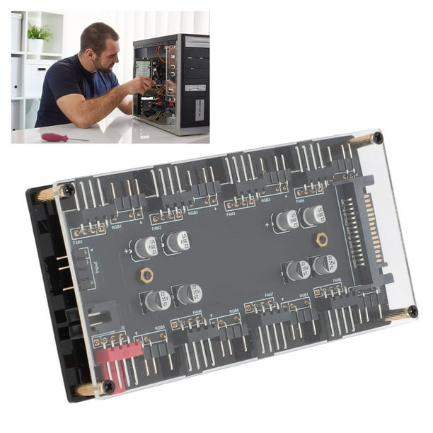 5V 3 Pin ARGB Hub, ARGB And PWM Hub 8 Way Acrylic Shell For Expanding ...