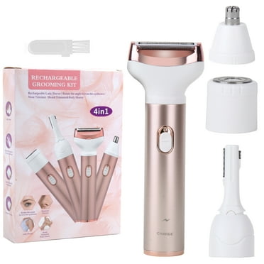 Electric Shaver for Women, 4 in 1 Rechargeable Razor Waterproof ...