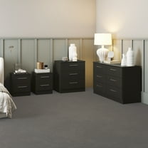 Kappesberg Liden Modern 3-Piece Black Bedroom Set with 50" W Dresser ...