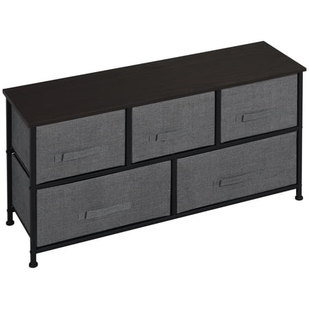 Linen Drawer Cabinet Organizer Storage Dresser Tower with 5 Removable ...