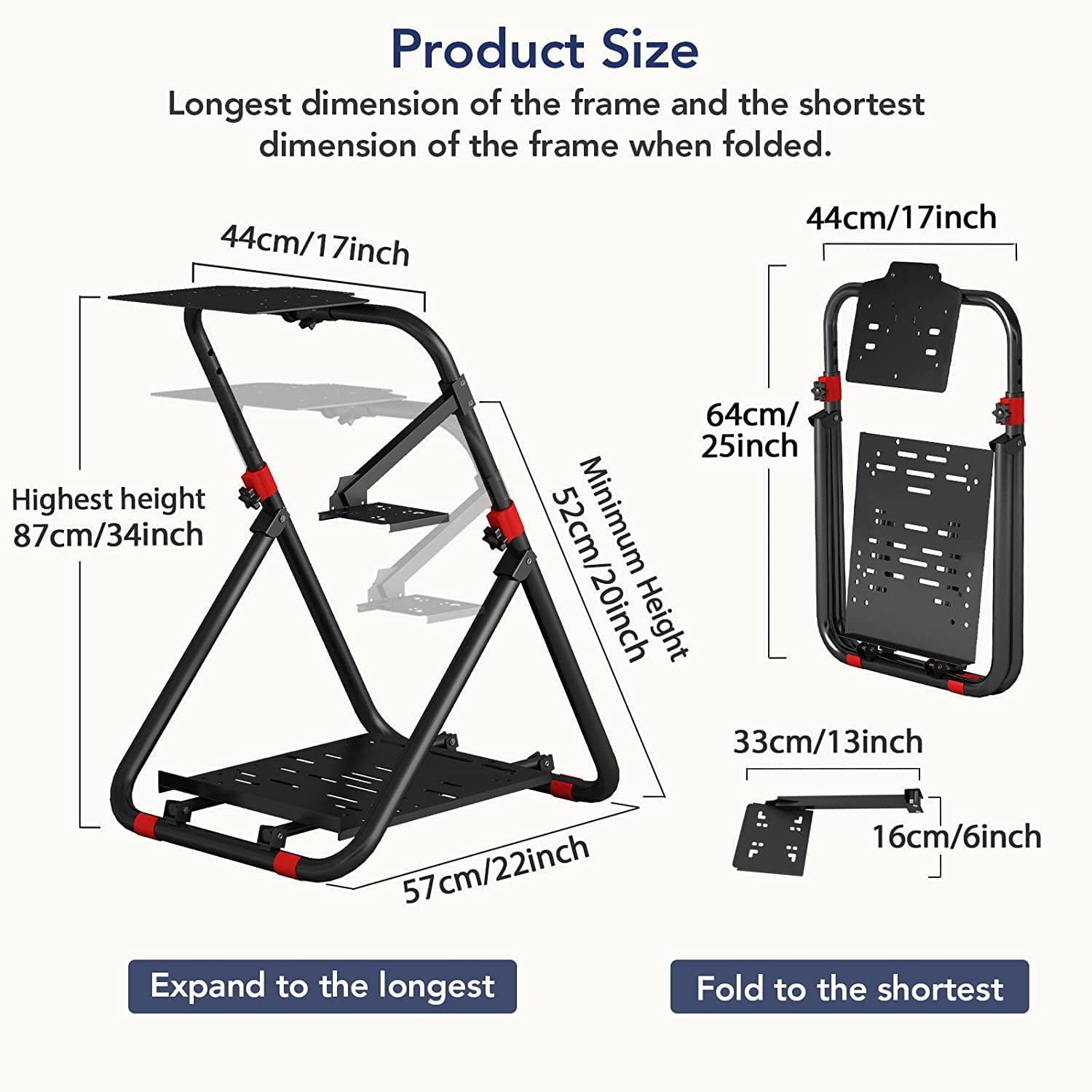 Buy Racing Steering Wheel Stand Collapsible Tilt-Adjustable Racing ...