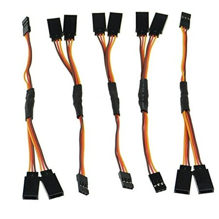 SD Racing Parts 15cm Servo RC 1 to 2 Y Cables Male to Female Extension ...
