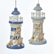 Silver Plated Lighthouse with Light Pink Light Blue and Clear-Cut ...