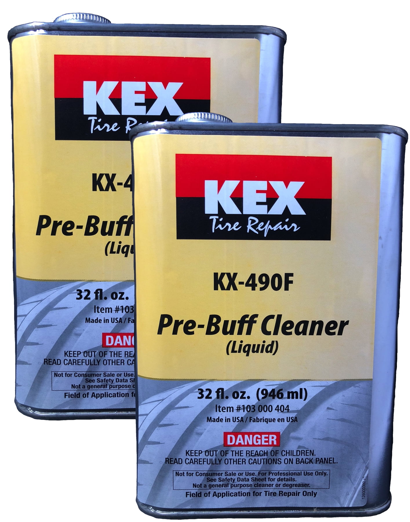 Two Cans of Kex Liquid Tire Pre Buff Repair Cleaner Buffing Solution 32 ...