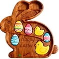 BIZHUA Easter Rabbit Food Serving Plate, Wooden Decorative Tray for ...