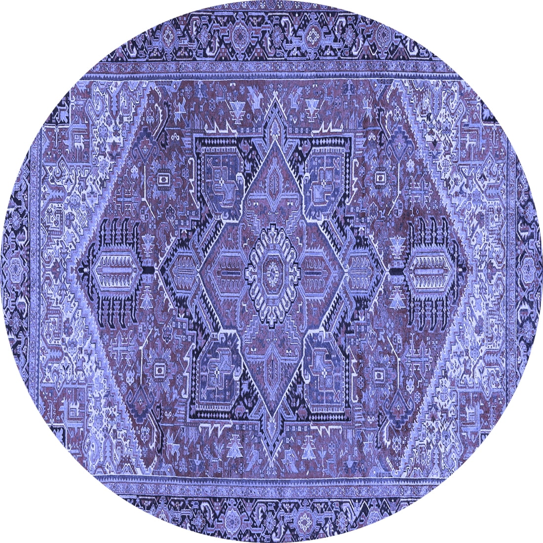 Ahgly Company Indoor Round Persian Blue Traditional Area Rugs, 8' Round ...