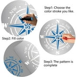 6.3 Inch Metal Compass Rose Stencil Stainless Steel Painting Reusable ...
