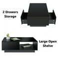 Free Shipping! Hommpa High Gloss Black Coffee Table with 2 Drawers LED ...