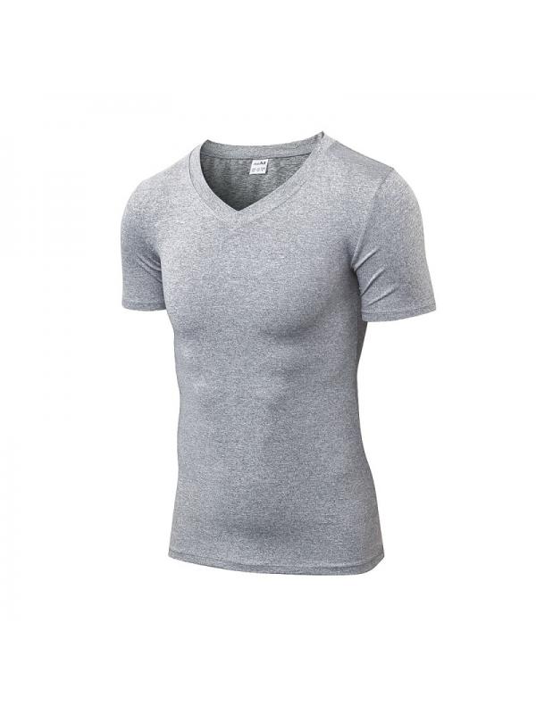 Topumt Men Compression V-Neck Sport T-shirt Shor Short Sleeve Tee ...