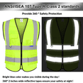 BeautyWill Class 2 High Visibility Safety Vest, 5-Pocket Reflective ...