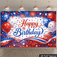 American Flag Happy Birthday Backdrop Red White Blue Gradient Birthday ...