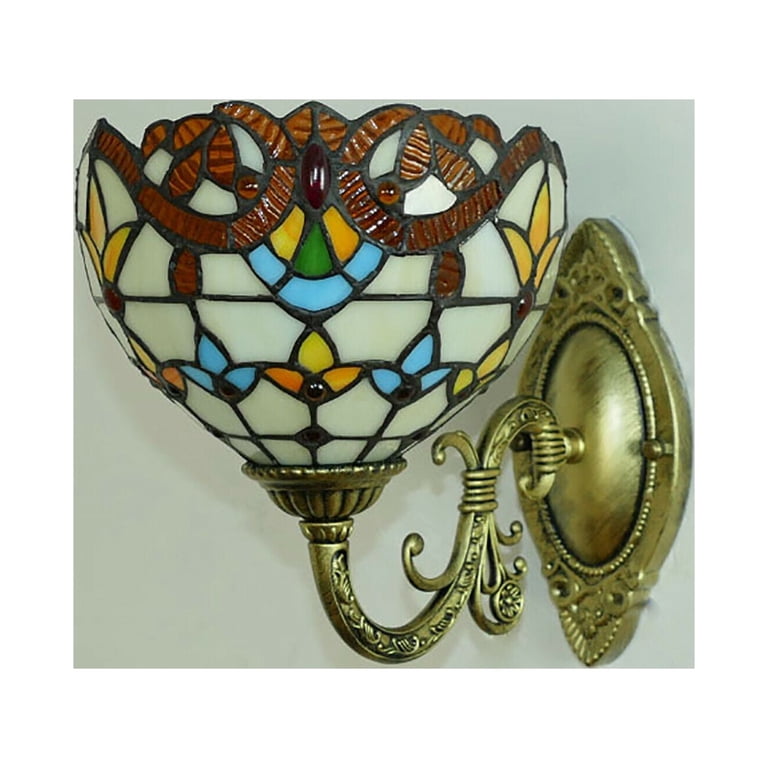 Stained Glass Wireless Wall Sconce Wall Sconce Stained Glass Sconces 1