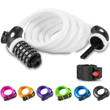 Bike Lock with 5-Digit Code Bicycle Lock Combination Cable Lock ...