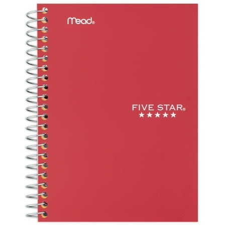 Five Star Spiral Notebook, 1 Subject, College Ruled Paper, 100 Sheets ...
