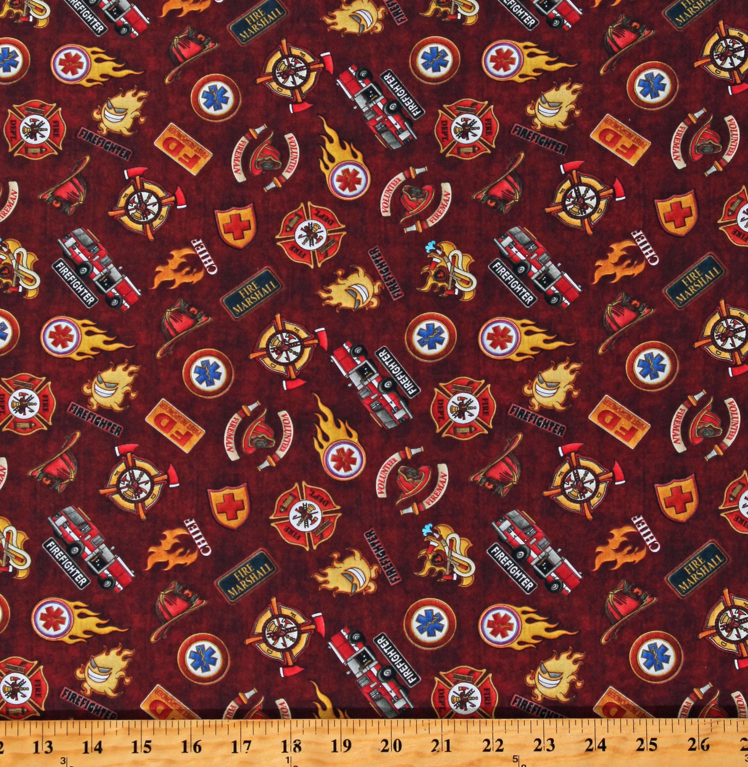 Cotton Firefighters Fire Department First Responders 5 Alarm Red Cotton ...