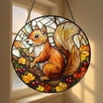 Squirrel Stained Glass Suncatcher – Round Woodland Window Decor2001 ...