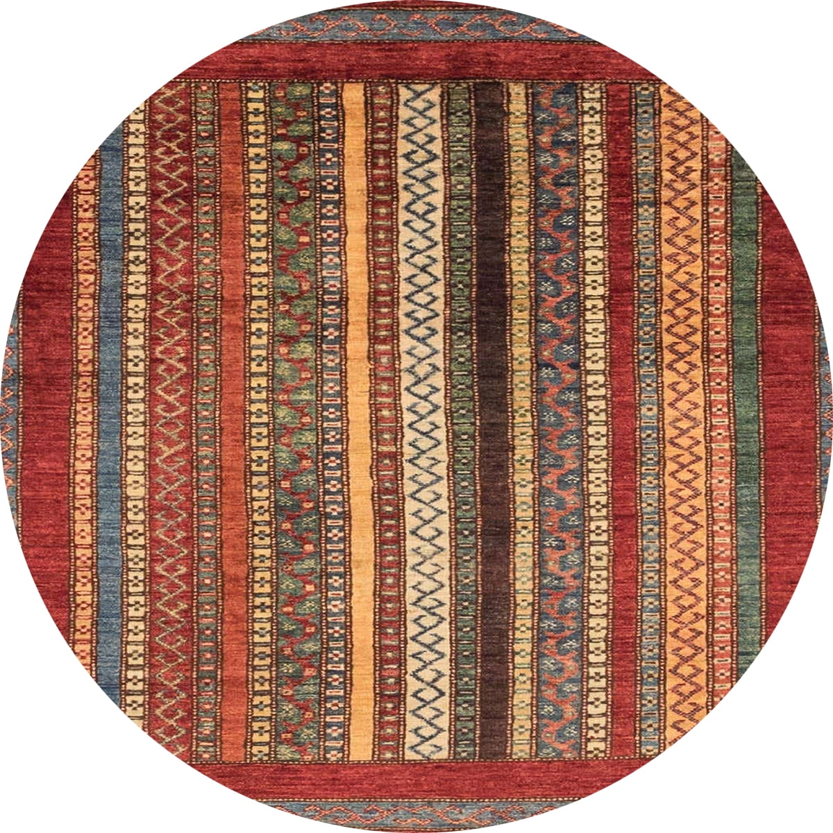 Ahgly Company Indoor Round Abstract Orange Brown Abstract Area Rugs, 8 ...