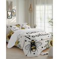 4 Piece Duvet Cover Set Full, Country Sunflower Bee Soft Breathable ...