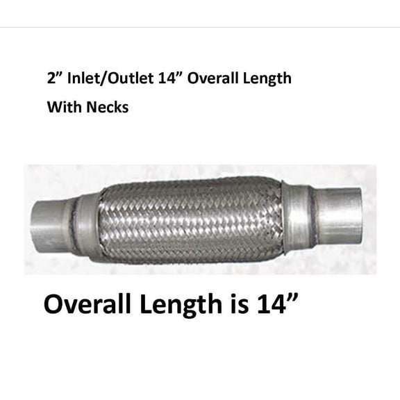 Double Braid Exhaust Flex Tube Coupling Stainless With Necks Brand New ...