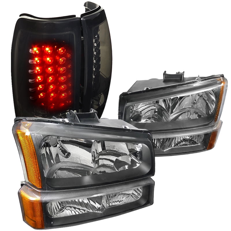 Spec-D Tuning Black LED Halo Projector Headlights W/ LED Bumper Lamp ...