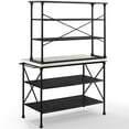 Pemberly Row Decorative Kitchen 2-Piece Metal/Faux Marble Bakers Rack ...