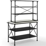 Pemberly Row Decorative Kitchen 2-Piece Metal/Faux Marble Bakers Rack ...